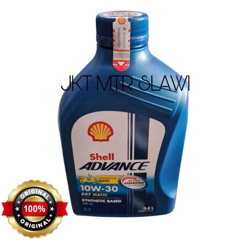Jual oli shell matic(Biru) 0,8 oil shell AX7 matic 0,8 10W-30 ASLI ...