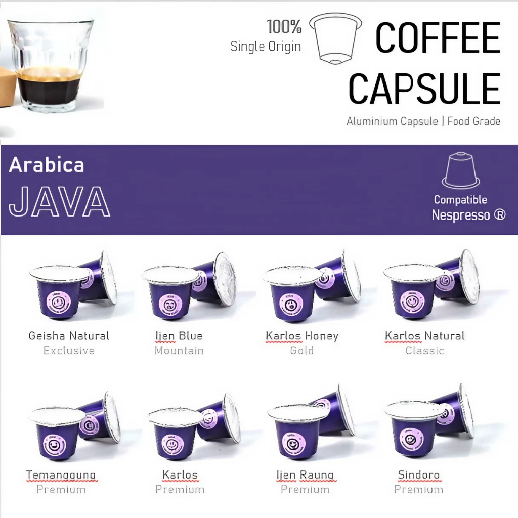 Jual Kopi Kapsul Arabica Java Coffee Capsule Nespresso Compatible | Shopee Indonesia