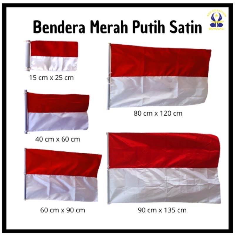 Jual Bendera Merah Putih Bendera Indonesia Satin Peles Murah 40 x 60 cm / 60 x 90 cm / 80 x 120 ...