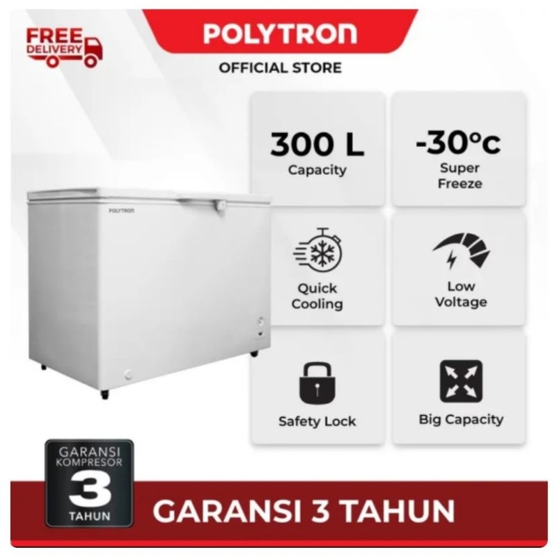 Jual POLYTRON Chest Freezer Box 300L PCF 318 / PCF-318 / PCF318 ...