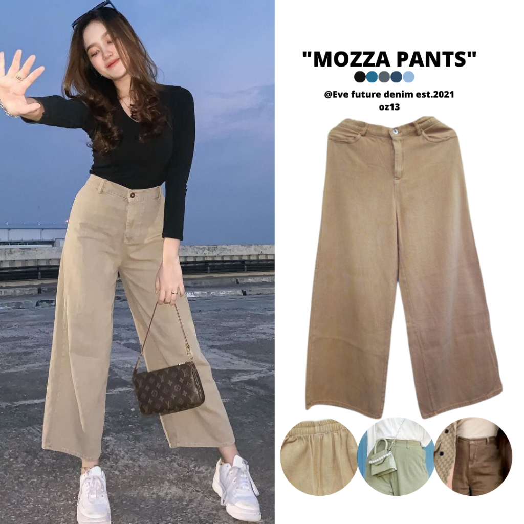 Jual Celana Jeans Wanita High Waist jeans Kulot Jeans Wanita Jumbo Korean Style Pinggang Karet ...