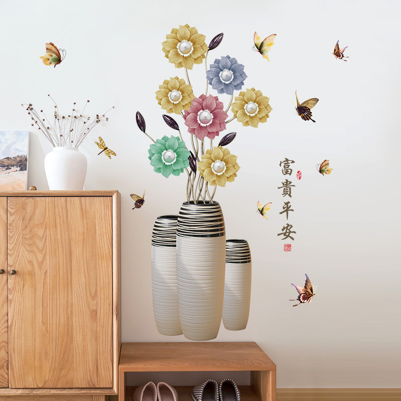 Jual Reliza Wall Sticker Flower Guci Vase Bunga Stiker Dinding Imlek LDR99 | Shopee Indonesia