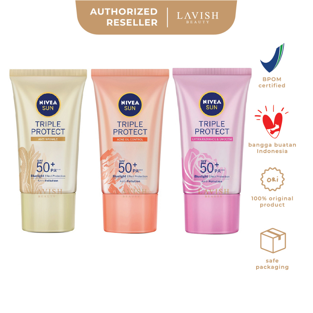 Jual (EXP APRIL 2025) NIVEA Sun Triple Protect Anti Wrinkle // Acne Oil ...