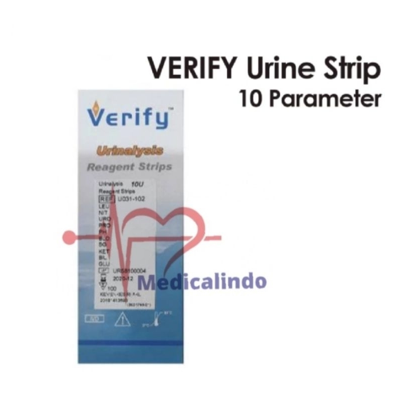 Jual Verify 10 Parameter Urinalysis Reagent Urine Strip 10P isi 100 ...
