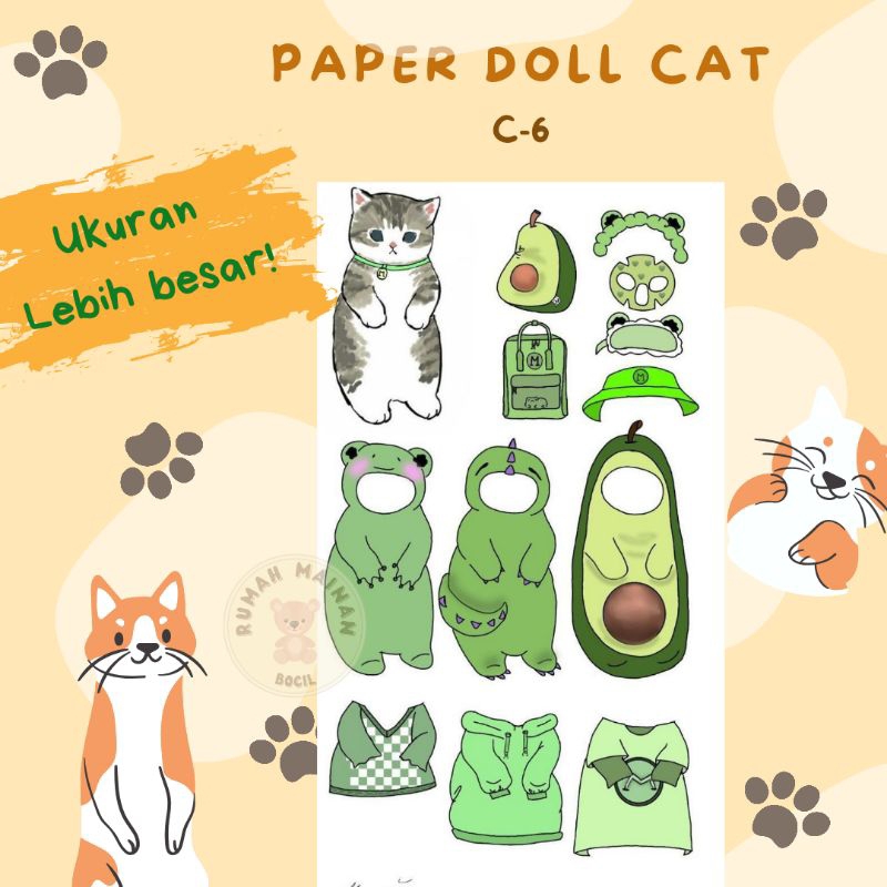 Jual PAPERDOLL PAPER DOLL MAINAN KERTAS PAPER DOLL KUCING VIRAL MAINAN ...