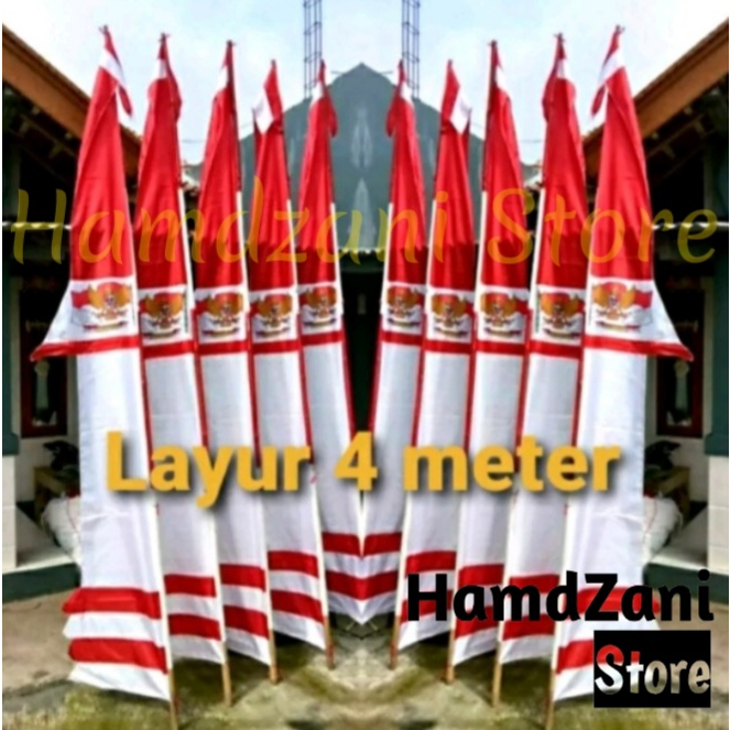 Jual Bendera Umbul Layur 4 meter Garuda Merah Putih dan Warna | Shopee ...