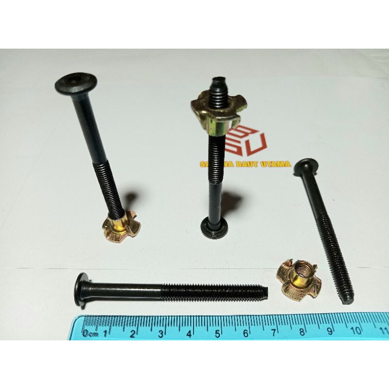 Jual Baut jcbc m6 x 70 Hitam (7 cm) kunci L4 / Baut speaker / baut ...