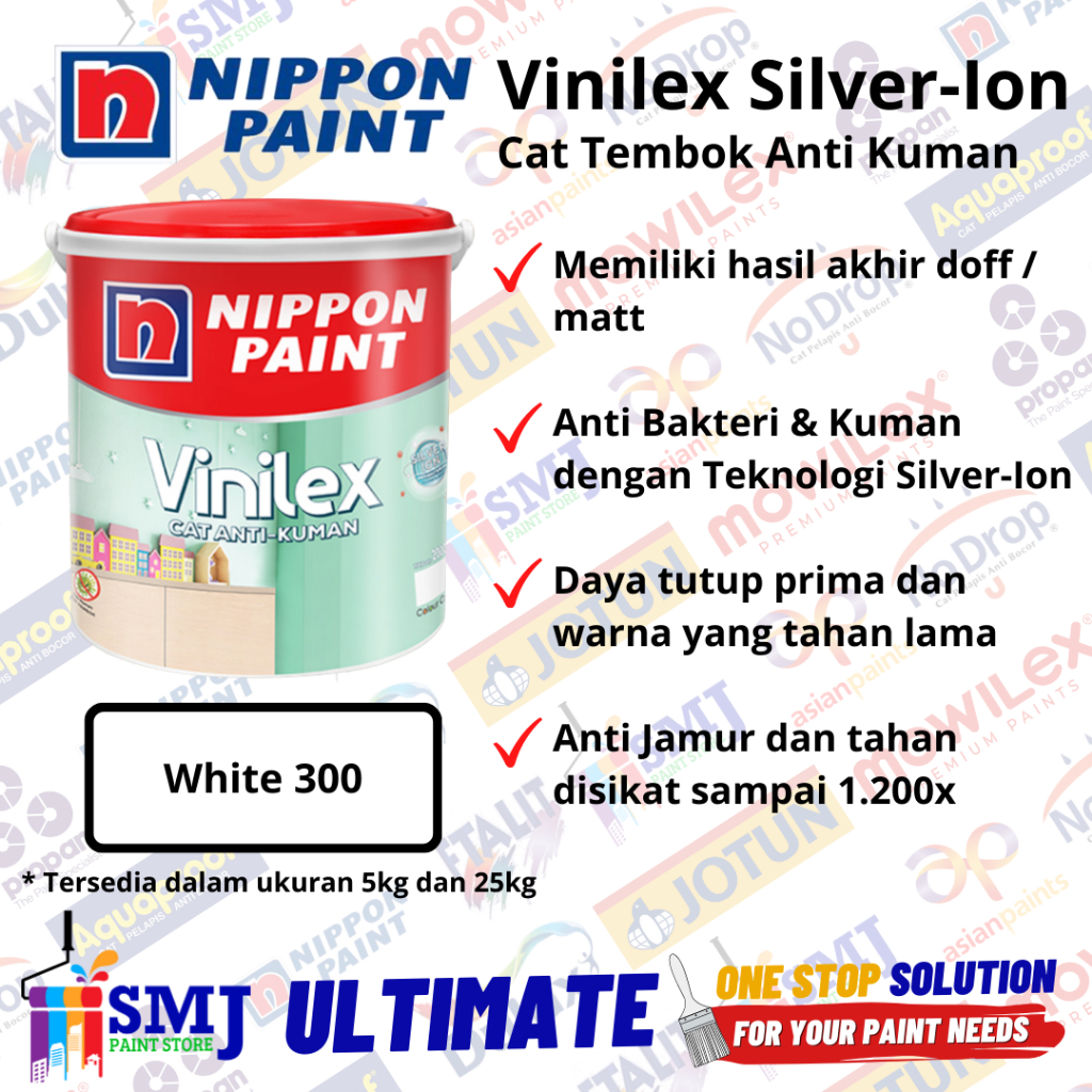Jual Cat Tembok Interior NIPPON PAINT VINILEX SILVER ION Anti Kuman ...