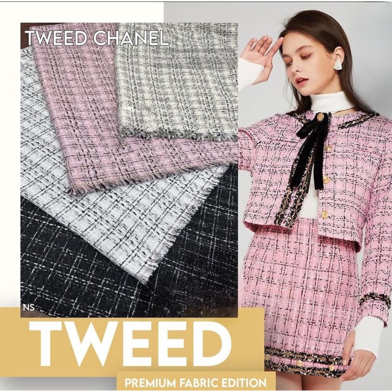Jual Bahan Tweed Impor Chnnel Premium Limited | Shopee Indonesia
