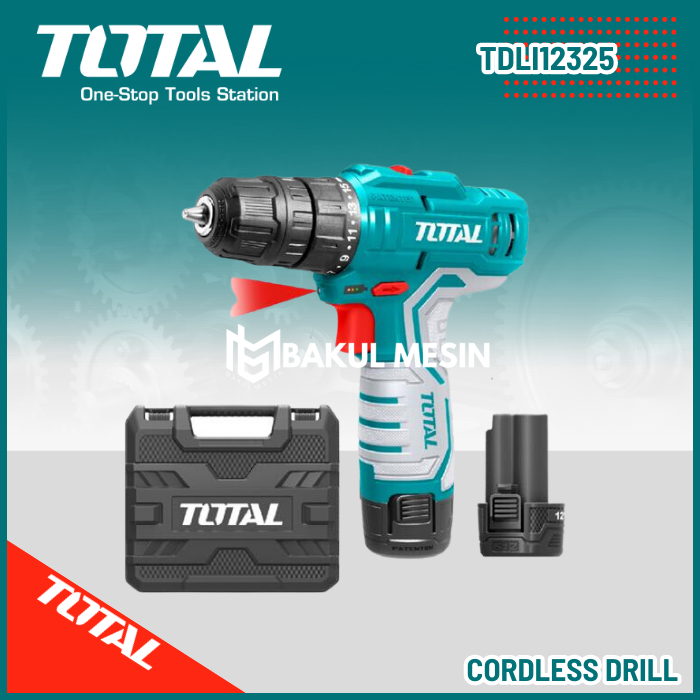 Jual mesin bor baterai cordless drill driver 12V TOTAL TDLI12325 ...