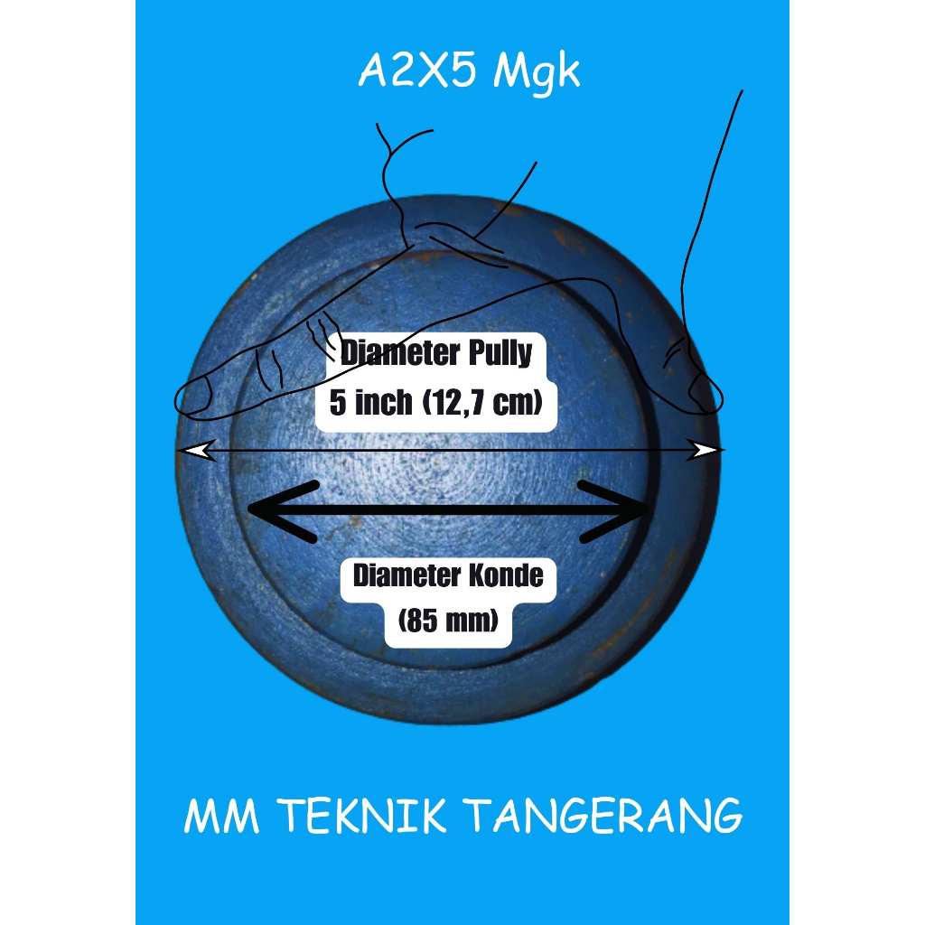 Jual Pully A2 x 5" Mangkok Besi Ancuran Poli A2 x 5 inchi Pulley Cor ...