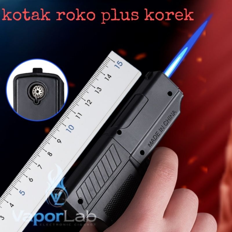 Jual kotak box tempat rkk plus korek model pistol cig case gun lighter M910 | Shopee Indonesia