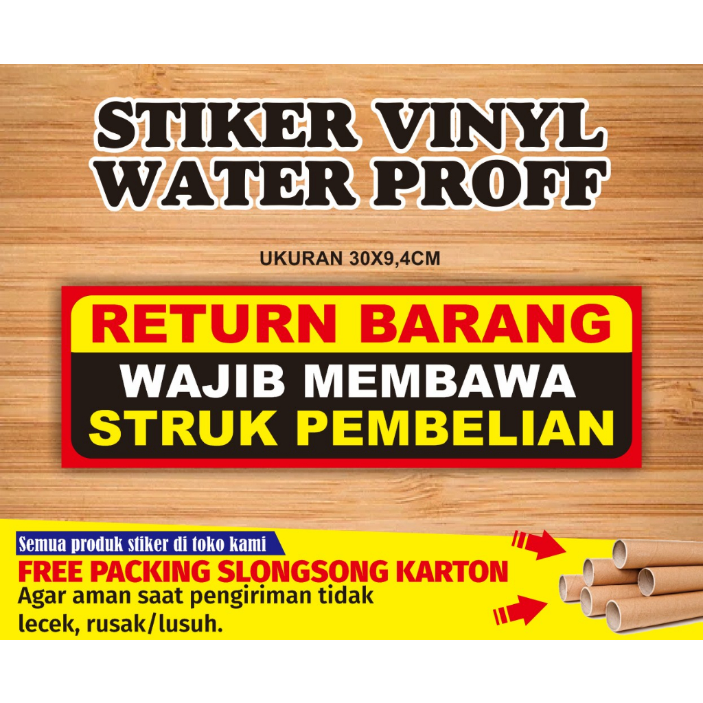 Jual Stiker return barang / stiker vinyl waterproof / stiker himbauan ...