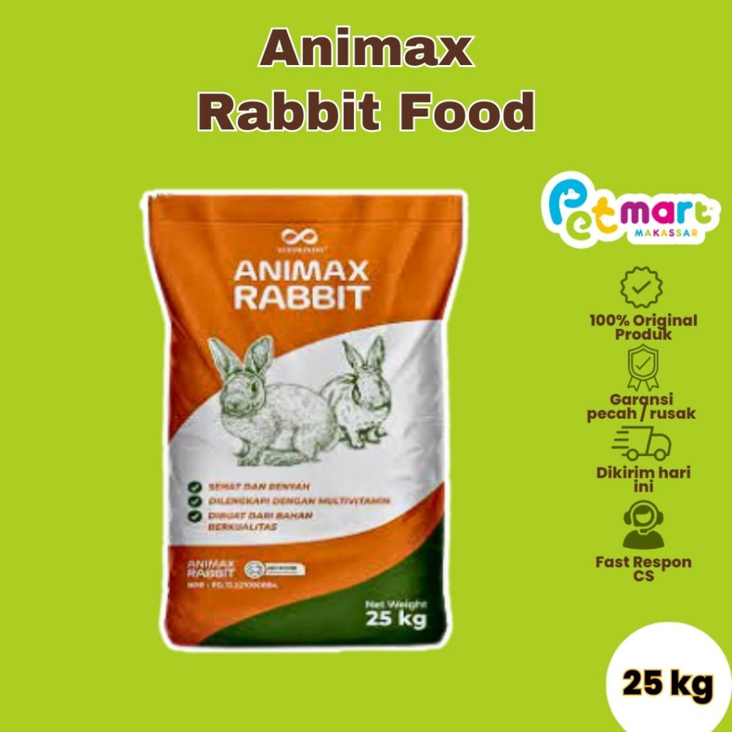 Jual Makanan Kelinci Pelet Animax Rabbit Dry Food 25 kg | Shopee Indonesia
