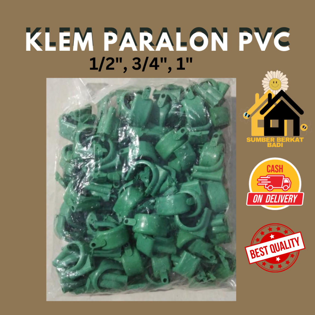 Jual PVC Klem Clamp Paralon MURAH MERIAHH 1/2" 3/4" 1"- per Pack ...