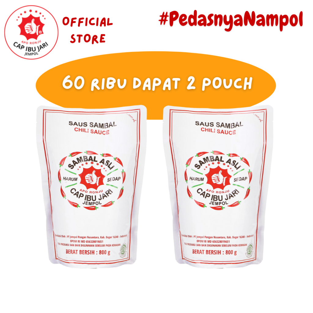 Jual Sambal Asli Cap Ibu Jari Jempol Refill Pouch 800Gr X 2Pcs -Rr ...