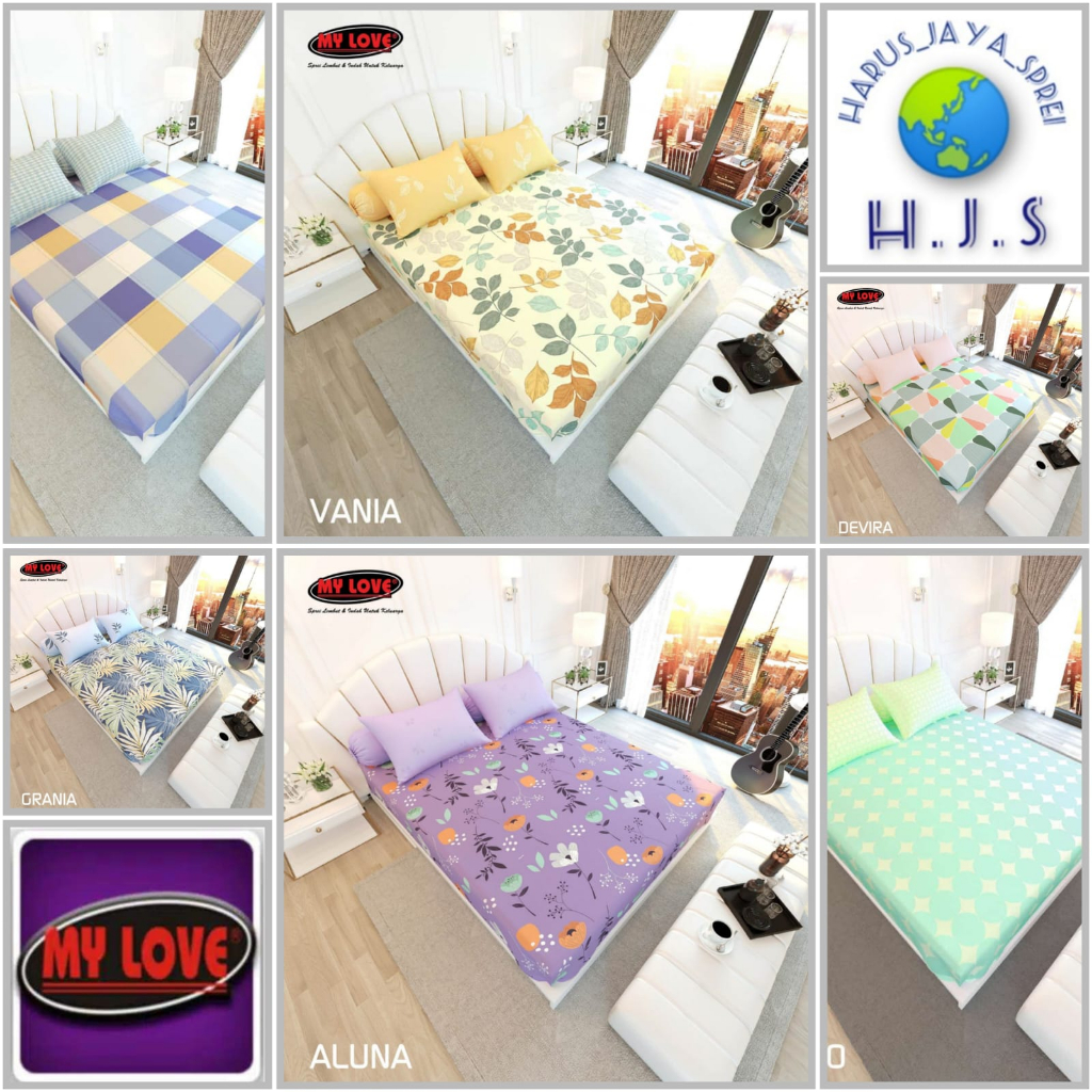 Jual SPREI MY LOVE JUMBO 200x200 T.30 EXTRA KING SIZE SPREI KATUN ...