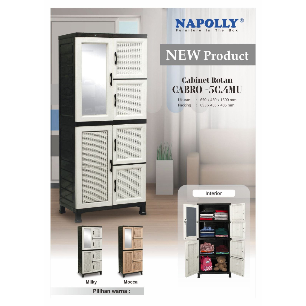 Jual LEMARI NAPOLLY CABINET ROTAN CABRO 5C.4MU ALMARI LEMARI SUSUN ...