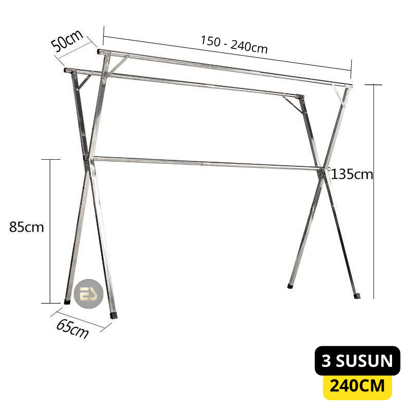 Jual ES Jemuran Baju Lipat Tiang Jemuran Pakaian Kuat Tempat Jemuran ...