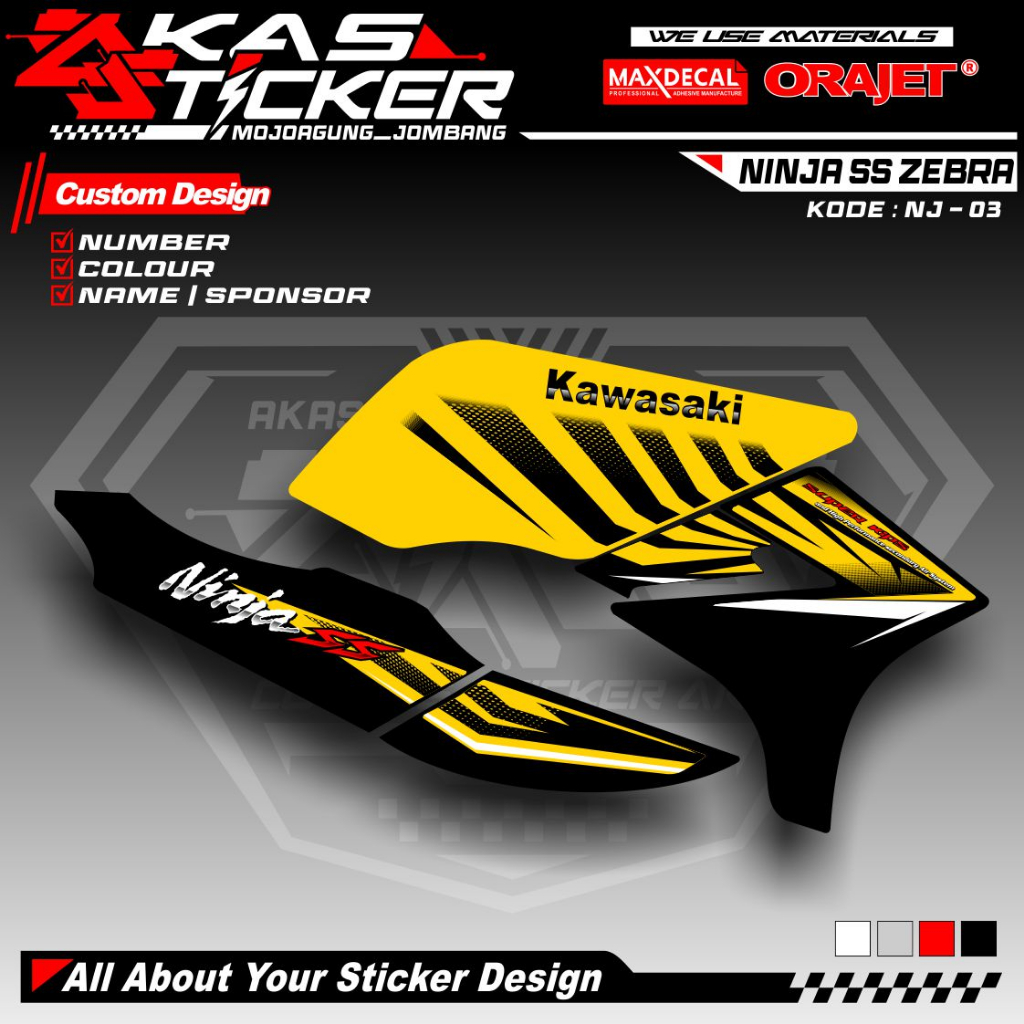 Jual Striping Variasi NINJA Zebra SS Transparan Hologram Kode NJ03 ...