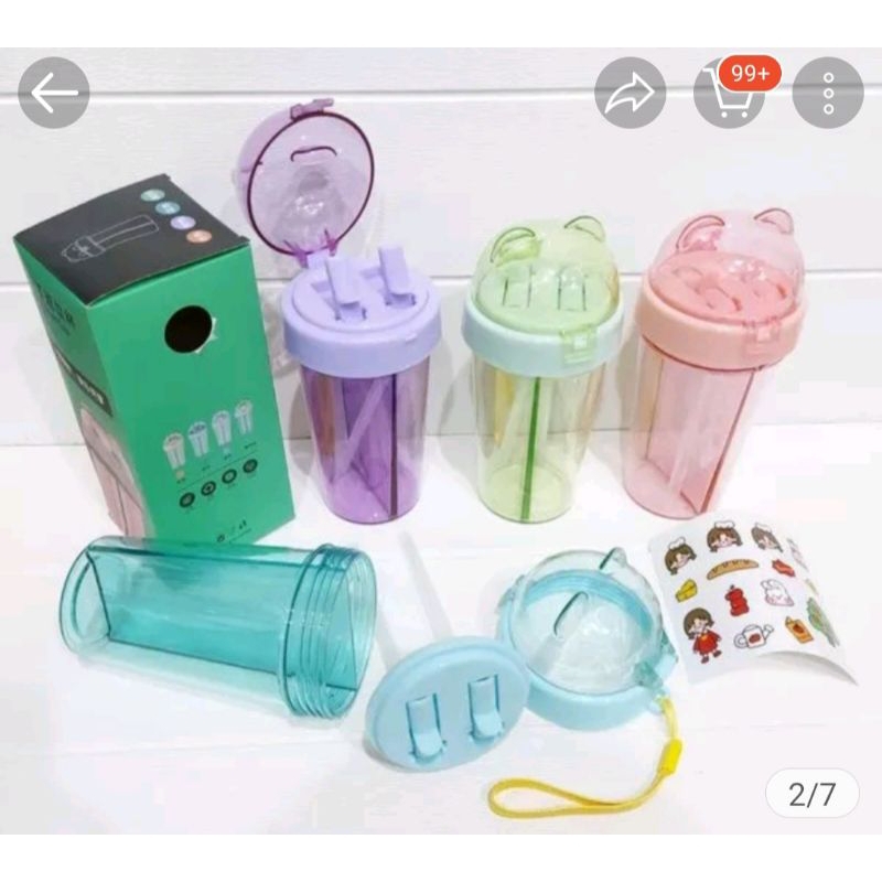 Jual botol minum 2 sekat (2in1) | Shopee Indonesia