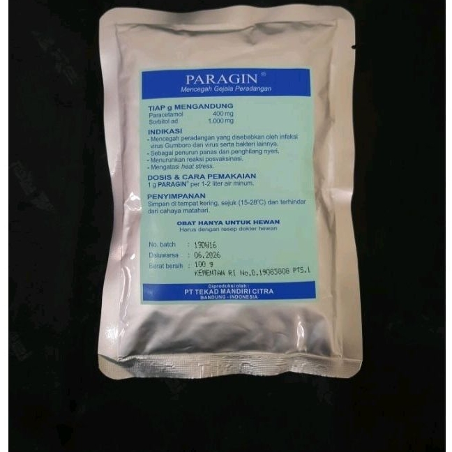 Jual Paragin 100gram obat penurun peradangan pada hewan ayam sapi ...