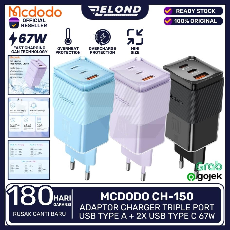 Jual MCDODO Adaptor Kepala Charger 67W GaN Mini USB A / USB C PD Fast ...