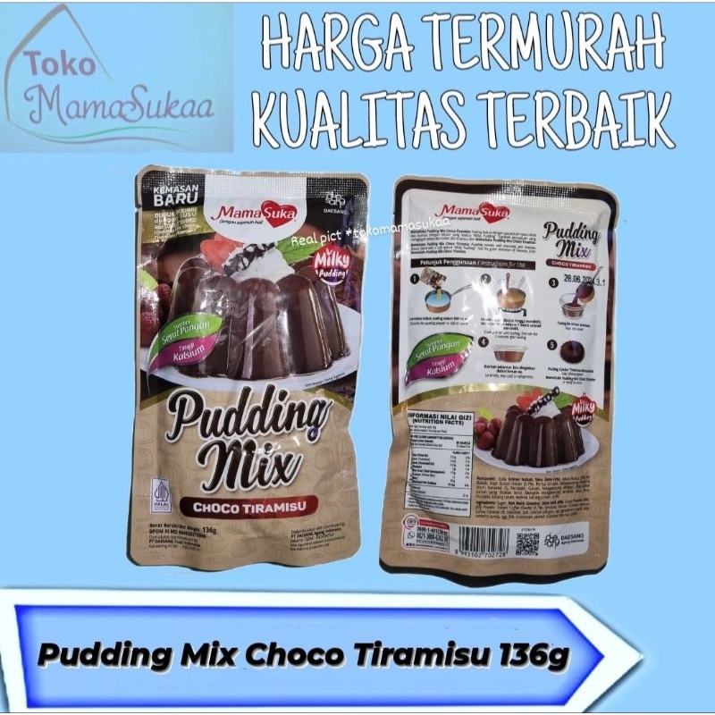 Jual MAMASUKA PUDDING MIX VARIAN RASA CHOCO TIRAMISU MILKY PUDING 136g ...