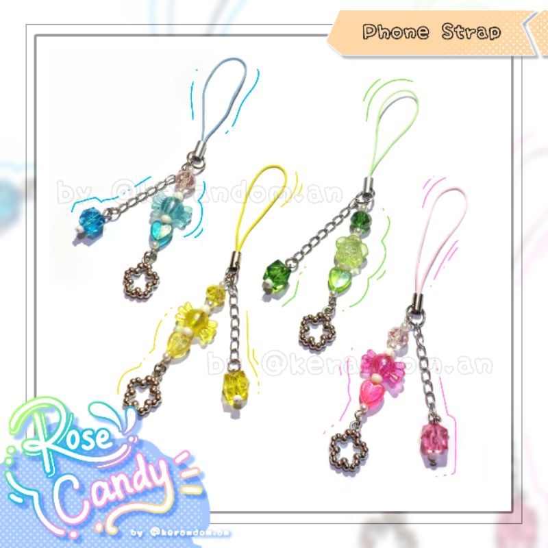 Jual Beaded Phone Strap｜Gantungan HP manik lucu｜Aesthetic｜Rose Candy ...