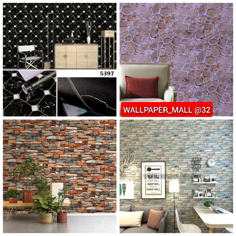 Jual Wallpaper Dinding Batu Bata Wallpaper Dinding Motif Batu Bata ...