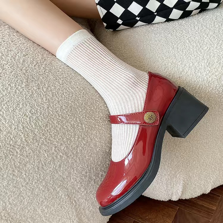 Jual [ COD ] Aroana Zone Retro Sederhana Round Toe Satu Kata Gesper ...