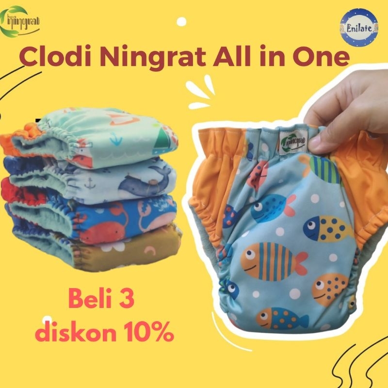 Jual Clodi Ningrat Reguler & Jumbo Tebal Popok Kain Cuci Ulang SNI All In One Modern Celana ...
