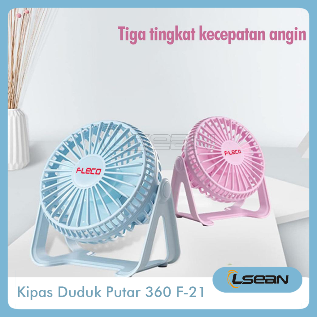 Jual KIPAS ANGIN MEJA DUDUK PORTABLE MINI FAN PUTAR 360 F-21 | Shopee ...