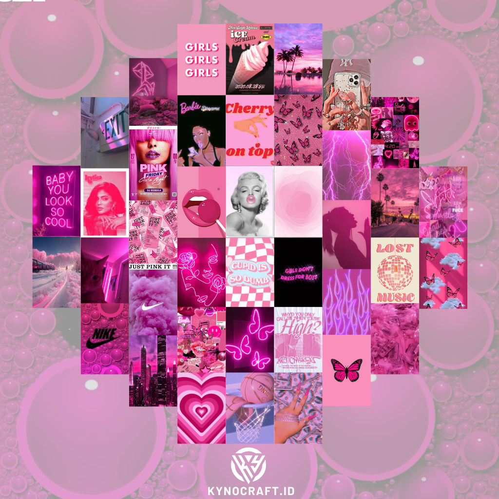 Jual 40 PCS POSTER PINK LIGHT WALLPOSTER HIASAN DINDING KAMAR AESTHETIC ...
