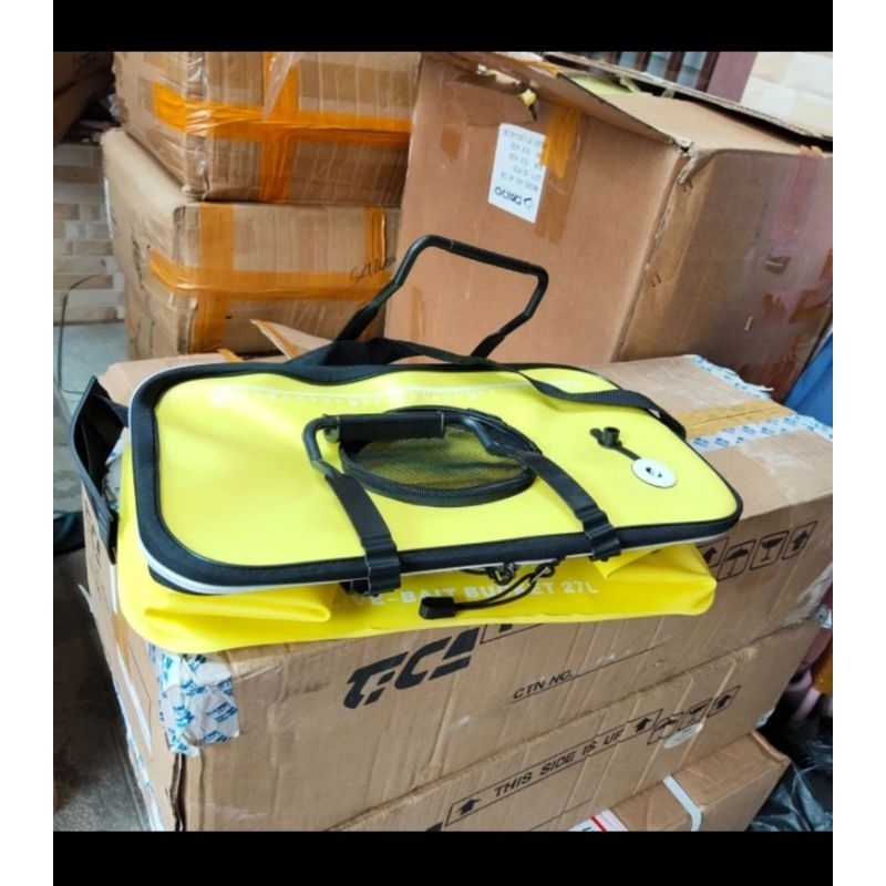 Jual box umpan pancing tempat udang hidup bucket rubber daido 35 cm ...