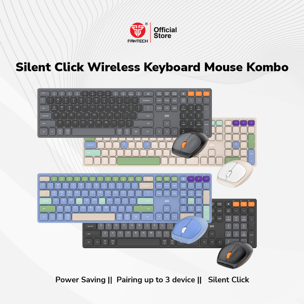 Jual Keyboard Mouse Wireless 2 in 1 FANTECH GO POP WK895 Portable ...