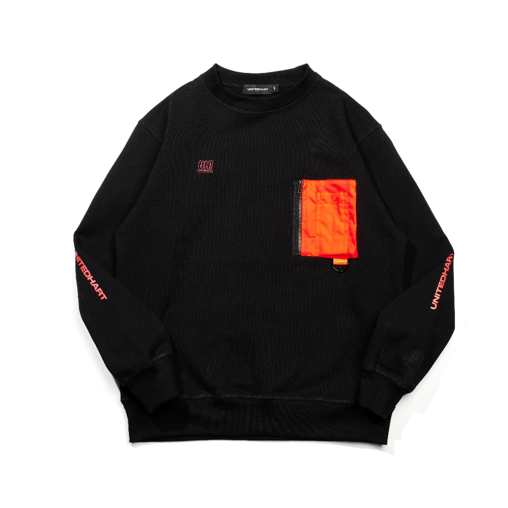 Jual UH! Sweater Crewneck American Cotton Bomber Pocket - ORANGE ...