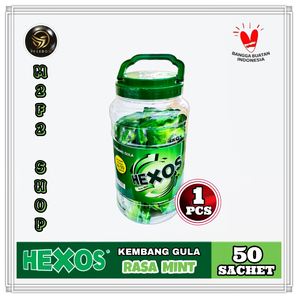 Jual Permen Hexos Mint Jar | Toples isi 50 Sachet - 625 gr (Kemasan ...