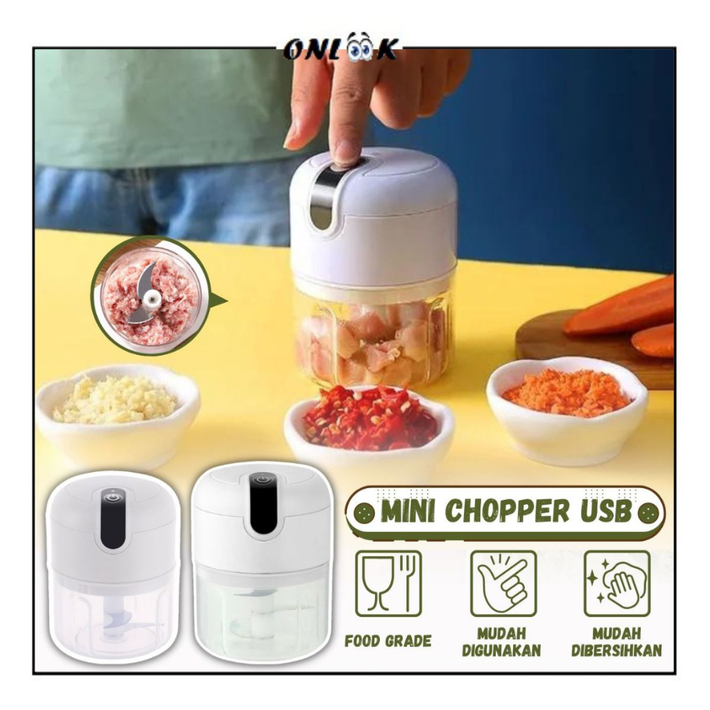 Jual Mini Chopper Elektrik Rechargeable USB / Blender Portable / Mixer ...