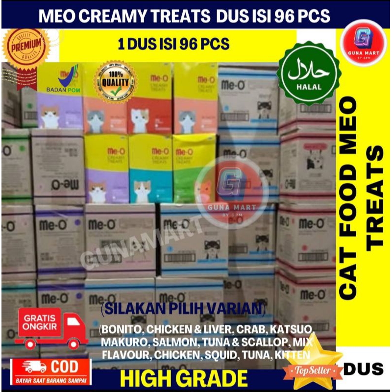 Jual MEO Creamy Treats Dus 96pcs Cemilan Makanan Kucing Snack Cat Food ...