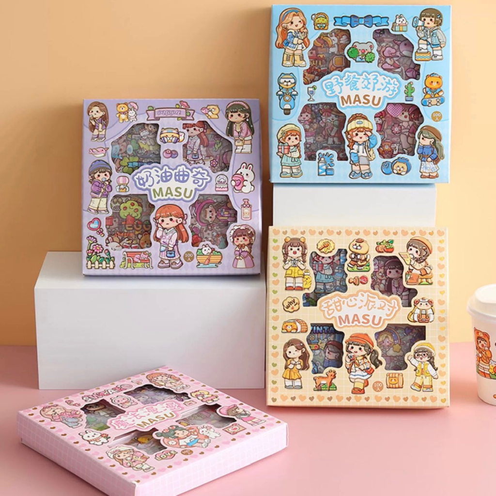 Jual MASU STICKER WATERPROOF ISI 100 LEMBAR / STICKER KOREA / STICKER ...