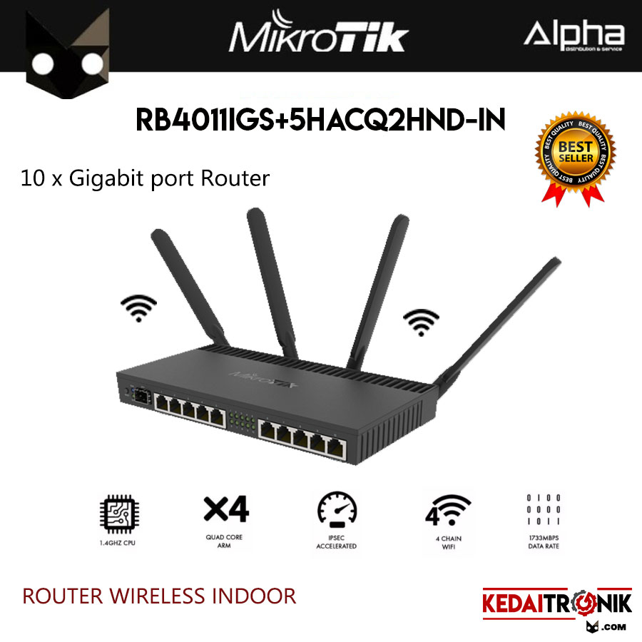 Jual Mikrotik RB4011iGS+5HacQ2HnD-IN Router Wireless Indoor RB 4011iGS ...