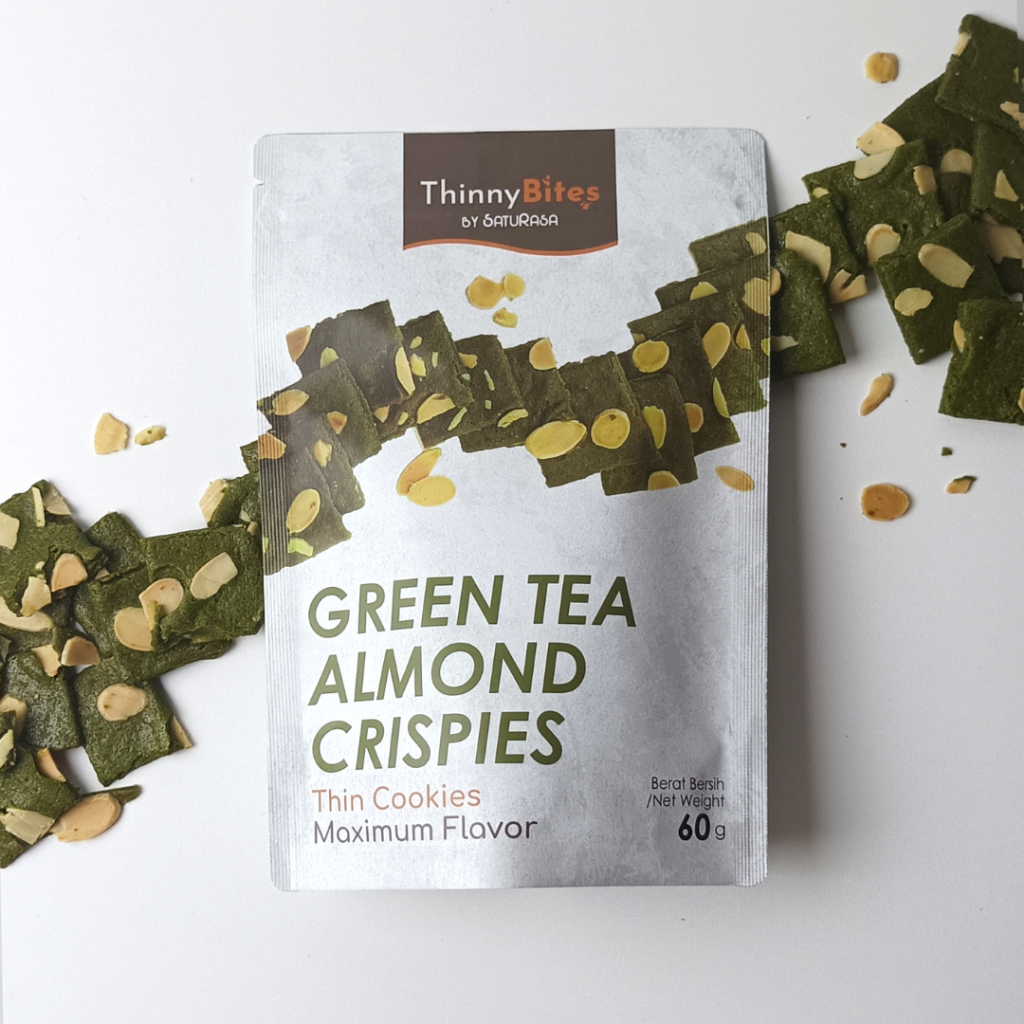 Jual ThinnyBites Green Tea Almond Crispies Keripik Brownies Crispy ...