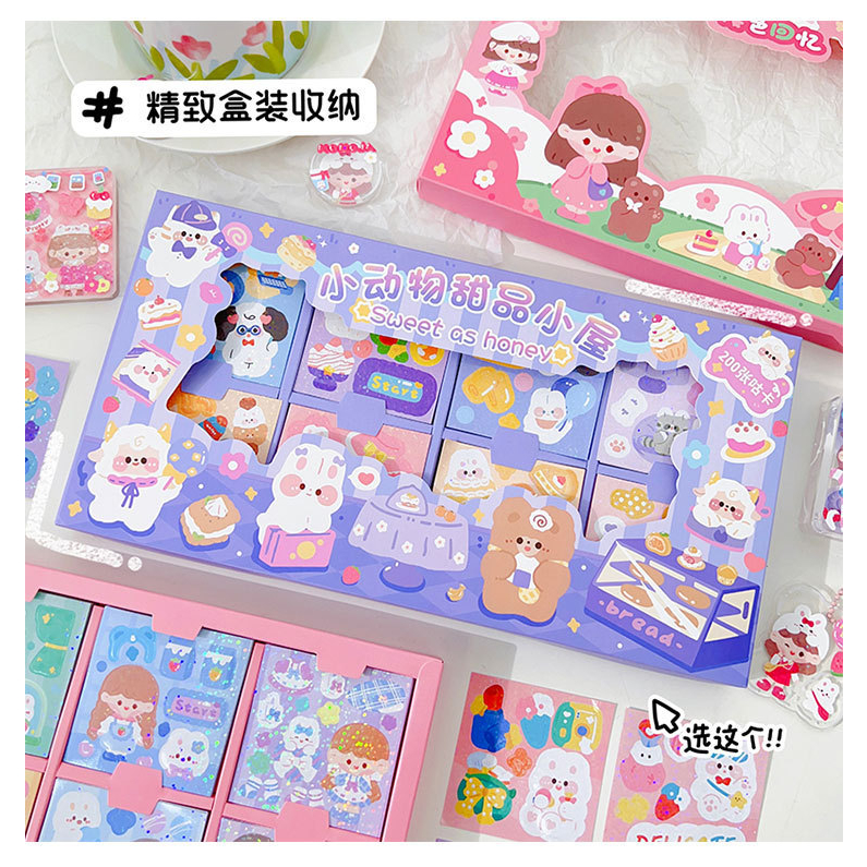 Jual 1 B0X [ ISI 100PCS ] Sticker Momo Lucu Aesthetic Korea Glitter ...
