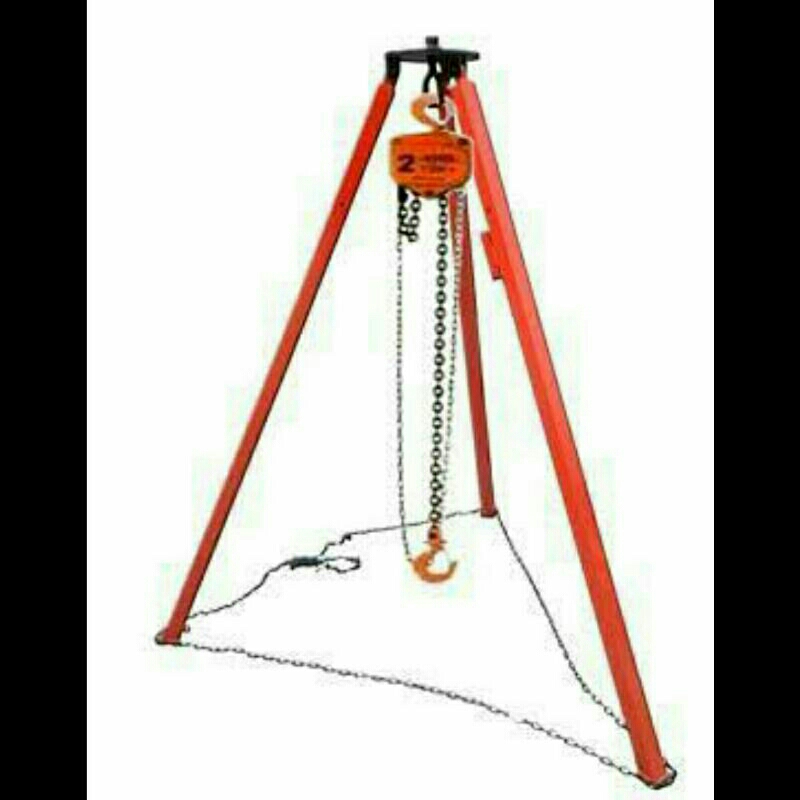 Jual Tripod dudukan bracket stand takel chain lever block hoist 5 ton ...