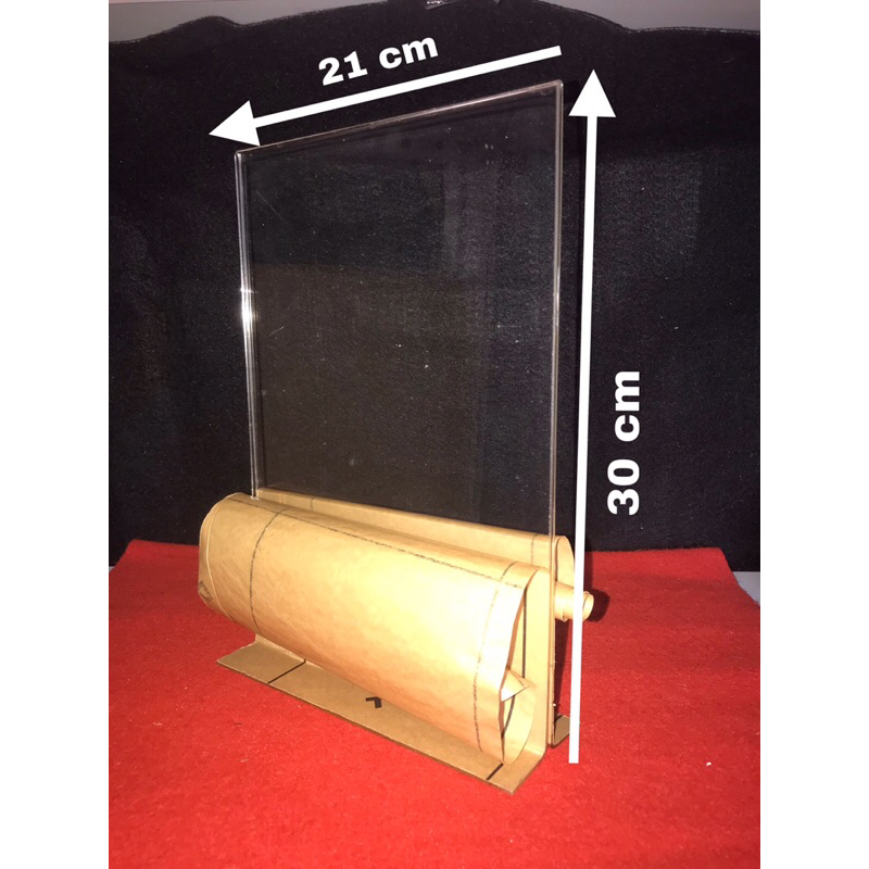 Jual tempat brosur//barcode//menu akrilik ukuran 21 cm x 30 cm (A4 ...