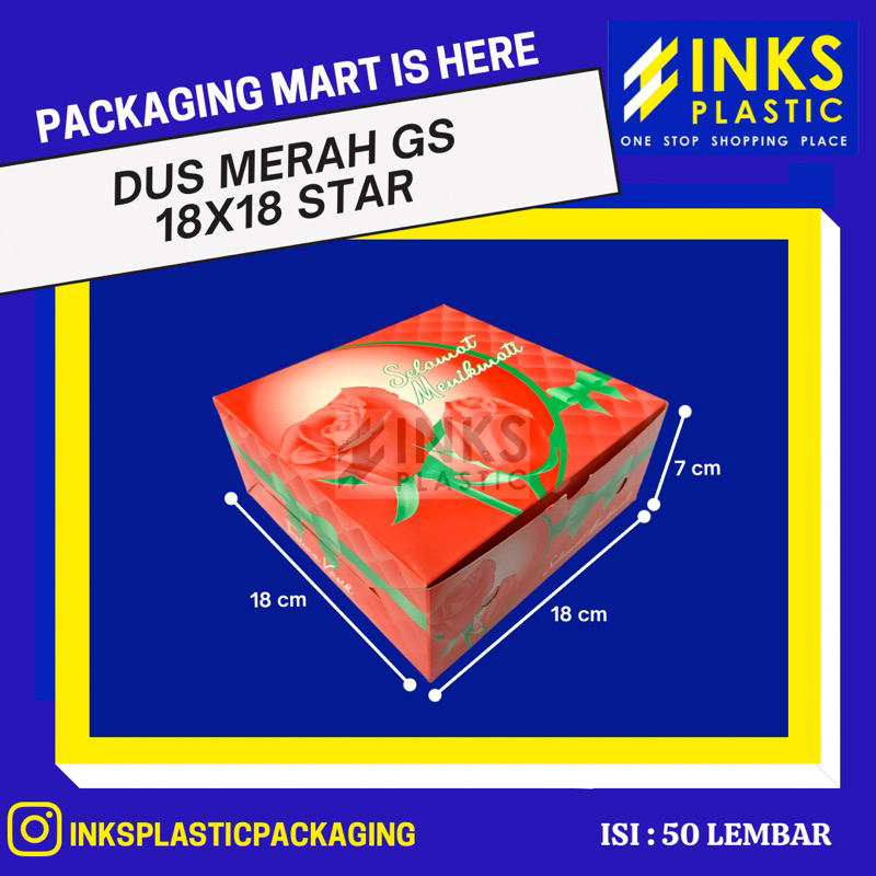 Jual DUS KOTAK NASI BOX 18x18 MOTIF BATIK MERAH (50 PCS) | Shopee Indonesia