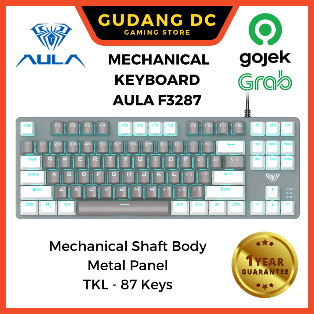 Jual Keyboard Gaming Mechanical TKL K-RGD Blue Switch White Grey ...