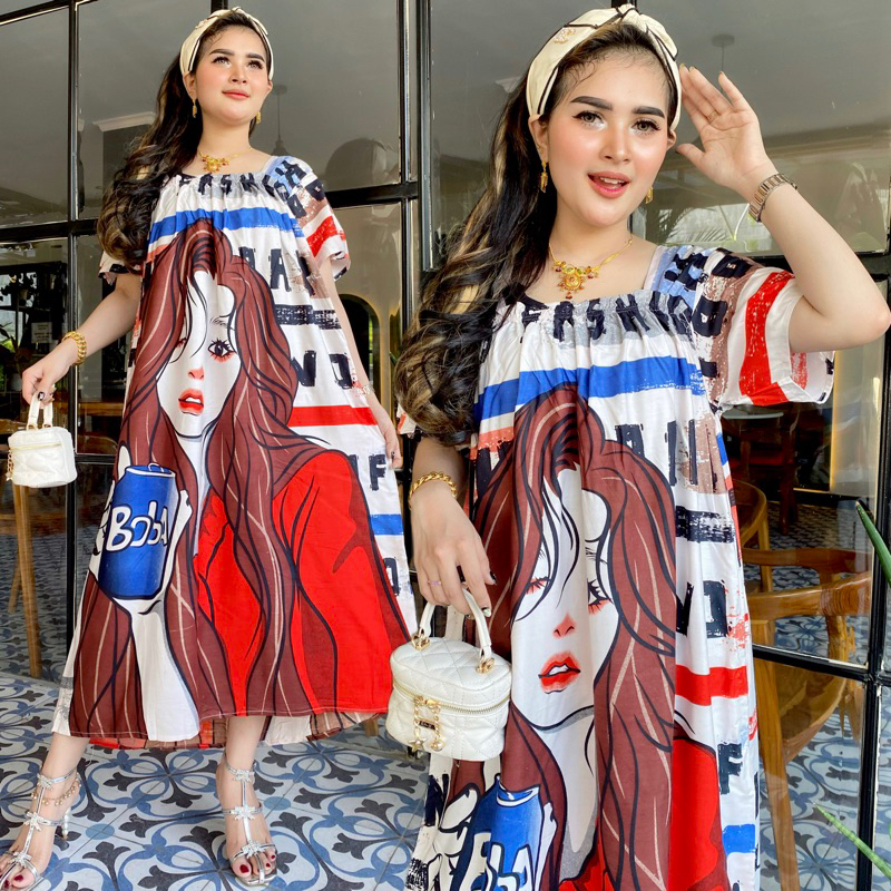 Jual dress fuji rayon adem bestseller bumil Boba viral Daster bu tejo ...