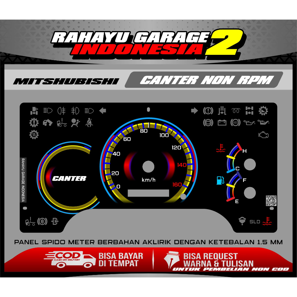 Jual papan speedometer custom canter panel spido meter custom canter ...
